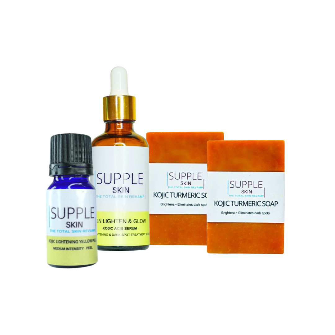 Full kojic acid skin care routine kit for bright glowing skin - Supple Skin